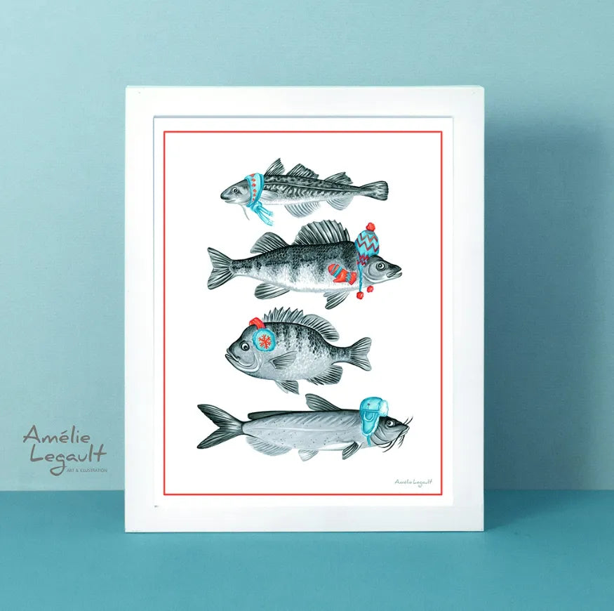 Amélie Legault - Winter Fish Print | Art Noise